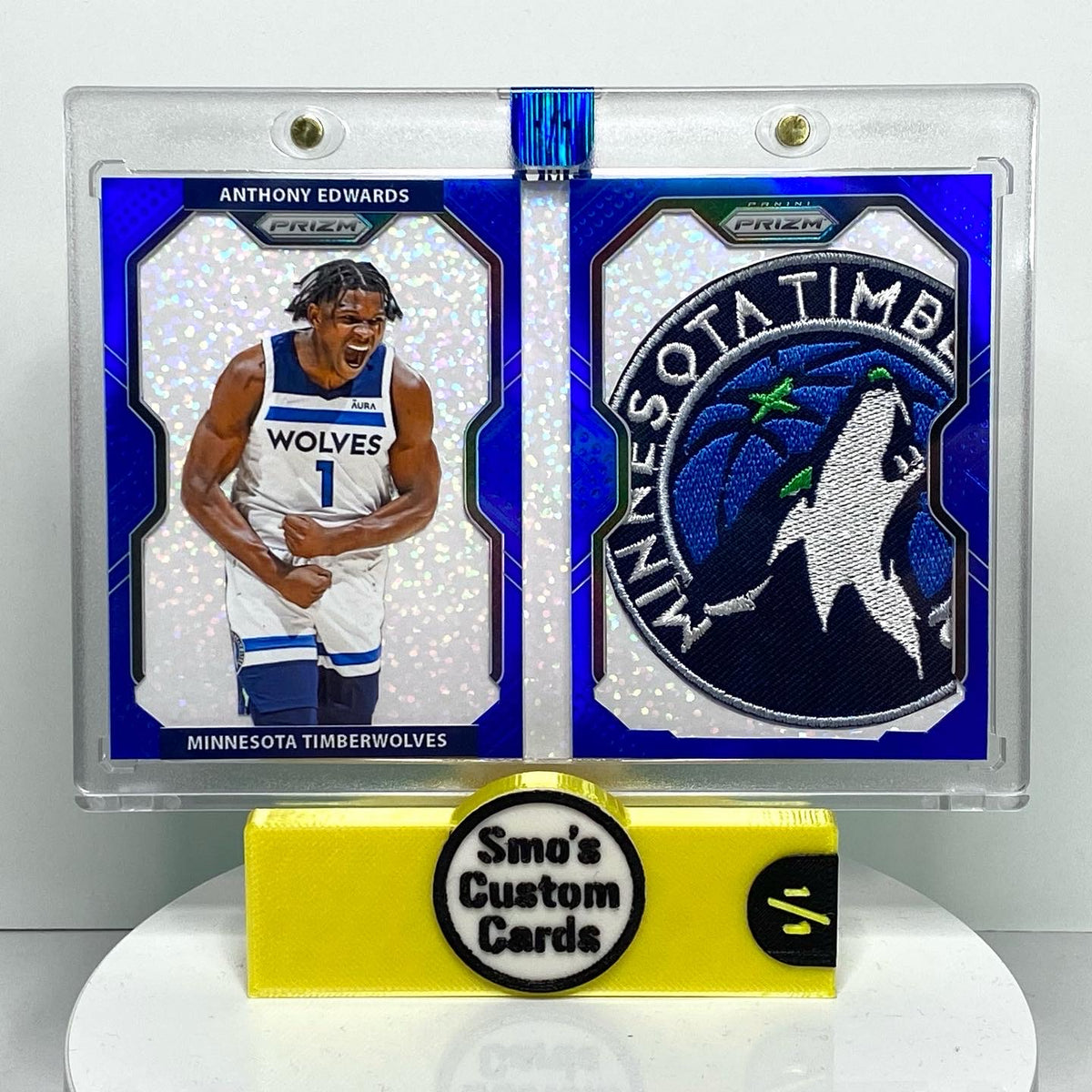 Anthony Edwards White Sparkle Timberwolves Booklet 1/1 – Smo's Custom Cards